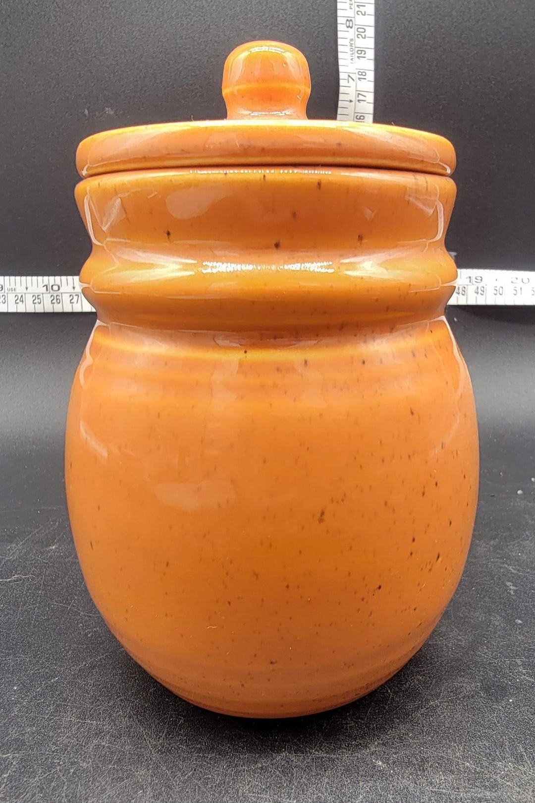 Vintage Orange Ceramic 1126 USA Orange Ceramic Container With Lid - Etsy UK