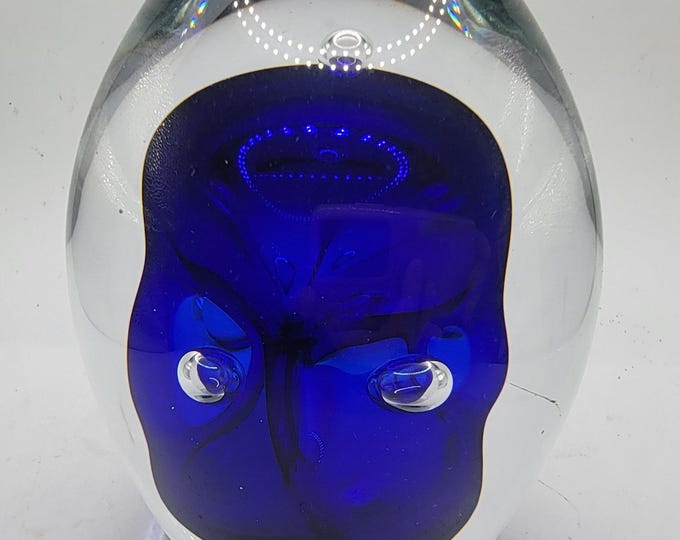 Cobalt Blue Glass Fish Dolphin Kemple Summit Art Glass Covered Dish ...