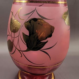 Vintage Pink Gold Floral Glass Brandy Sniffer Vase 10 - Etsy