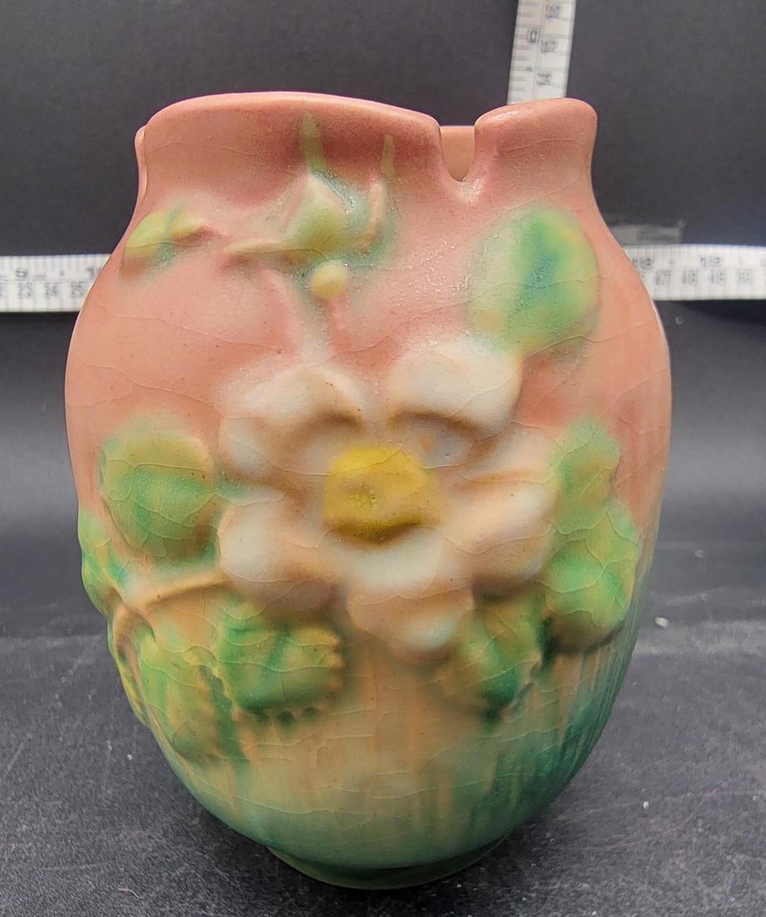 Vintage Roseville Pottery White Rose Vase - 4" - Etsy