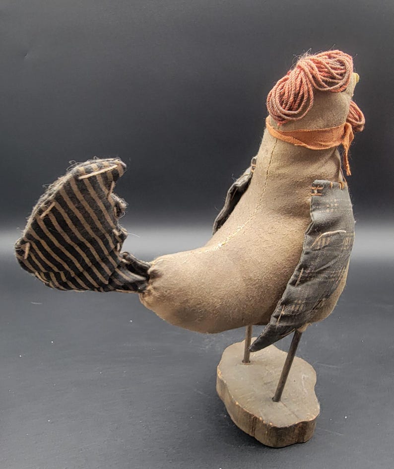 Vintage 1990s Primitive Chicken Figurine Stuffed Cloth - 6" - August ...
