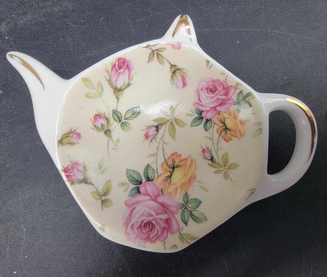 Vintage Grace Teaware Porcelain Green, Pink, and Yellow Floral Trinket ...