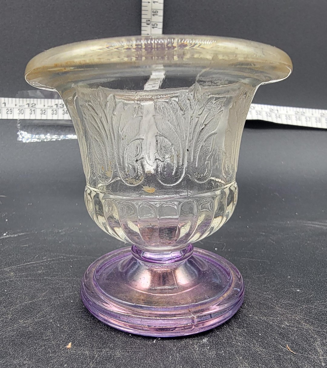 Vintage Clear and Purple Grecian Style Urn Toothpick Holder With ...
