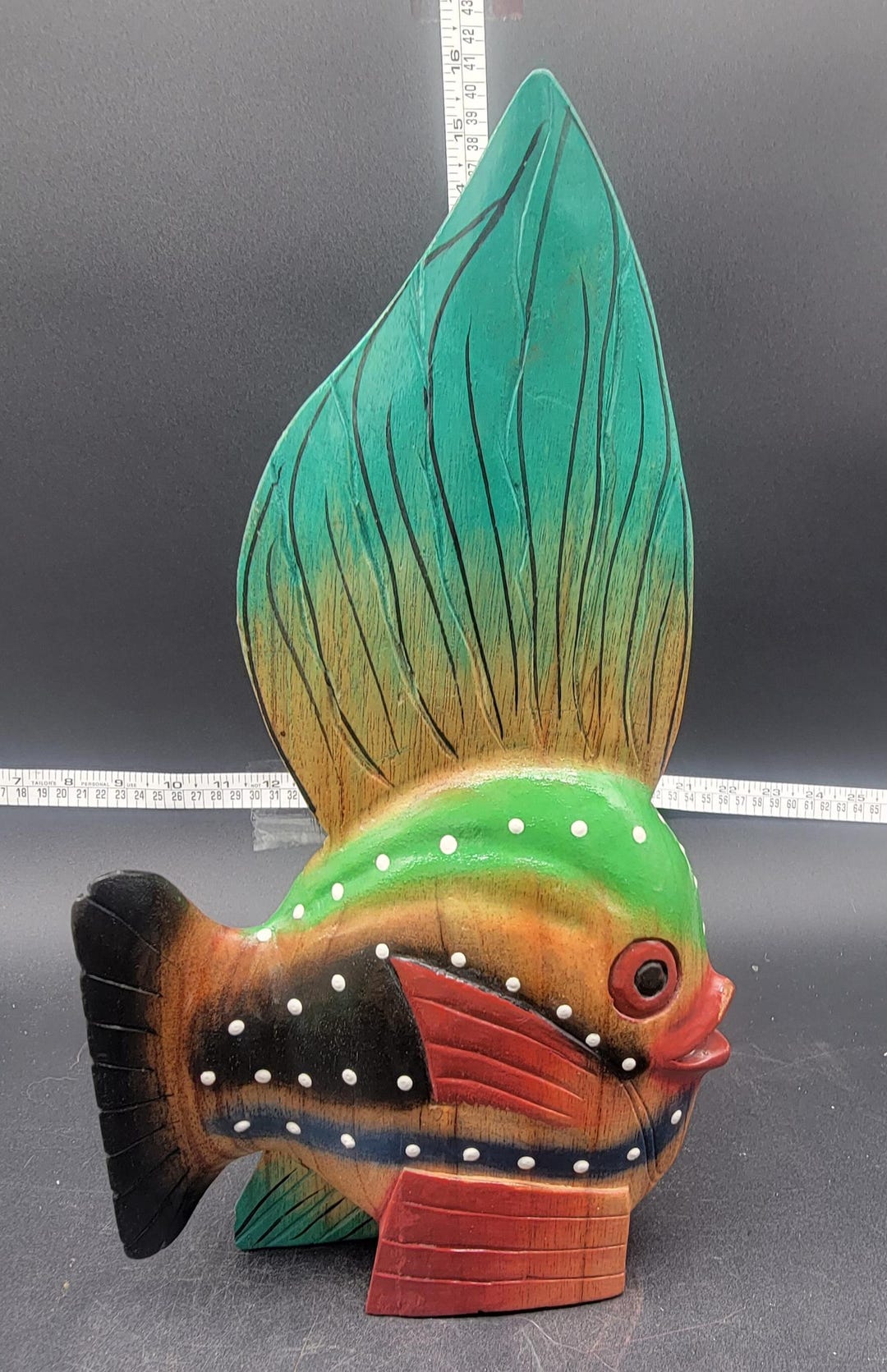 Vintage 12" Tall Wood Punk Rock Mohawk Carrying Rocker Fish Figurine - Etsy