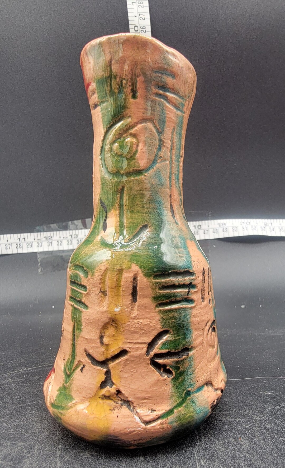Vintage Colorful Aztec Native American Ceramic Bud Vase - 6" - Signed ...