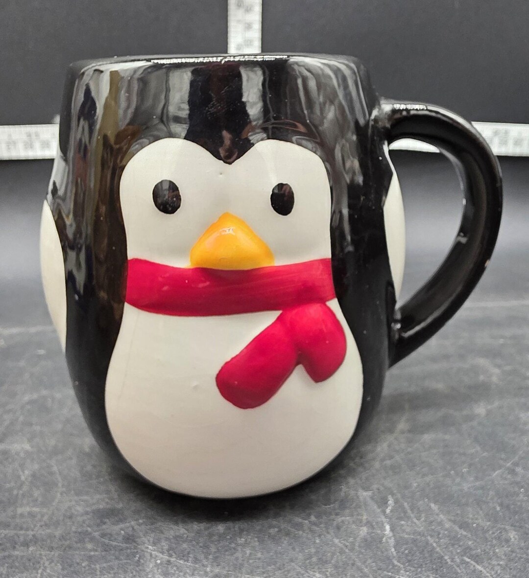Vintage Black and White and Red Penguin Ceramic Coffee Mug - Etsy