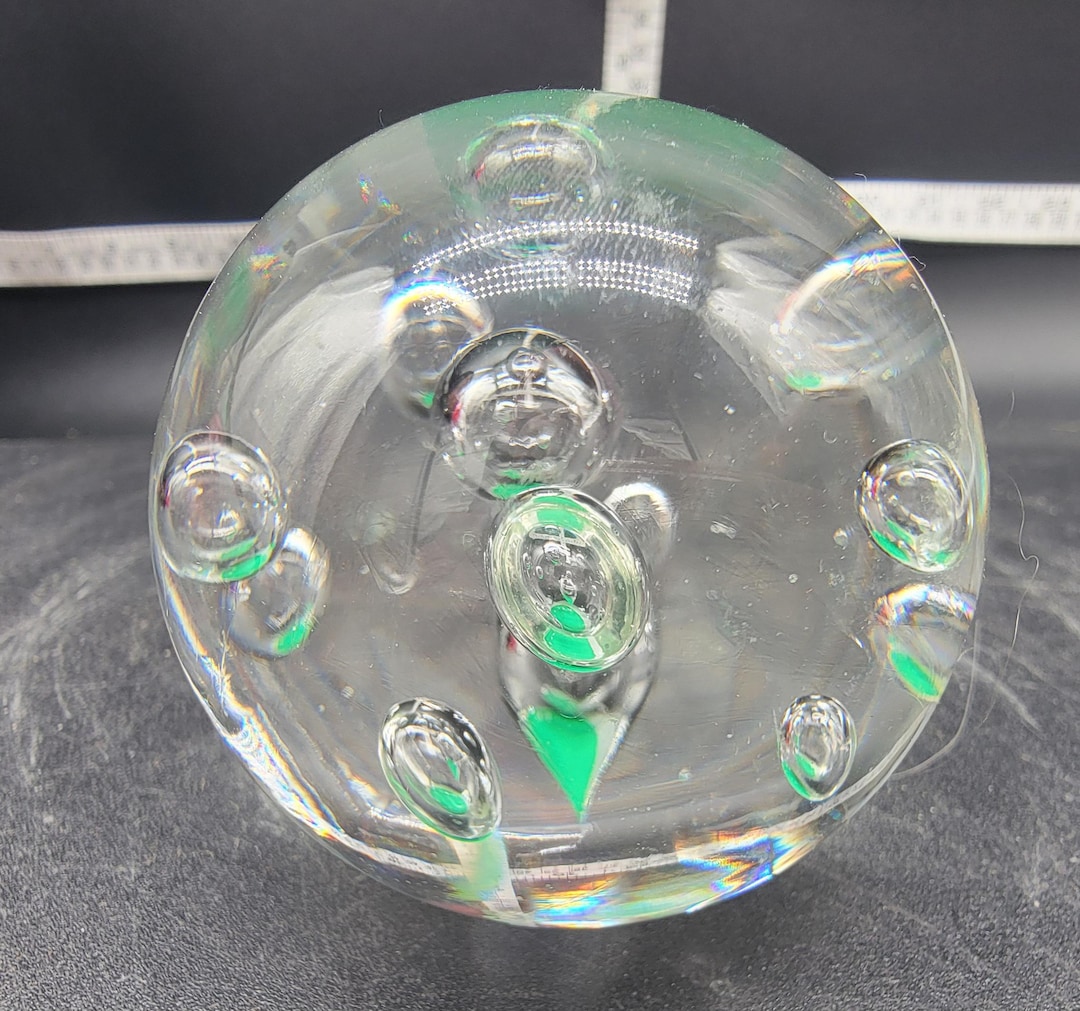 Vintage Clear Controlled Bubble Glass Paperweight - Etsy