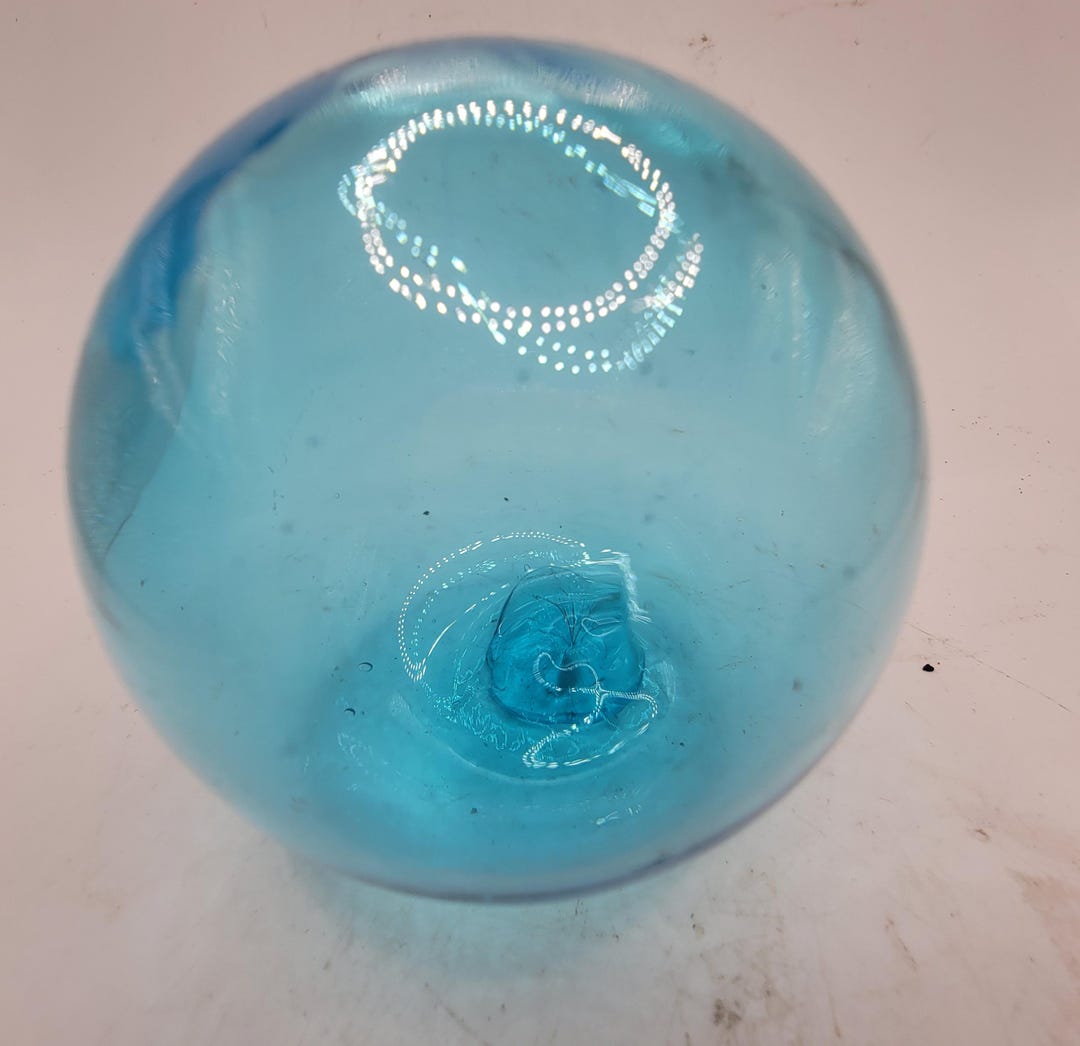 Vintage Blenko Blue Glass Orb Ornament - Etsy