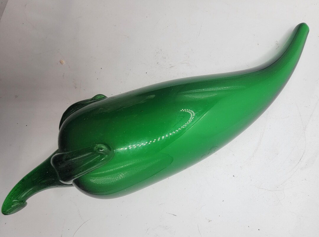 Vintage Glass Green Pepper - Etsy
