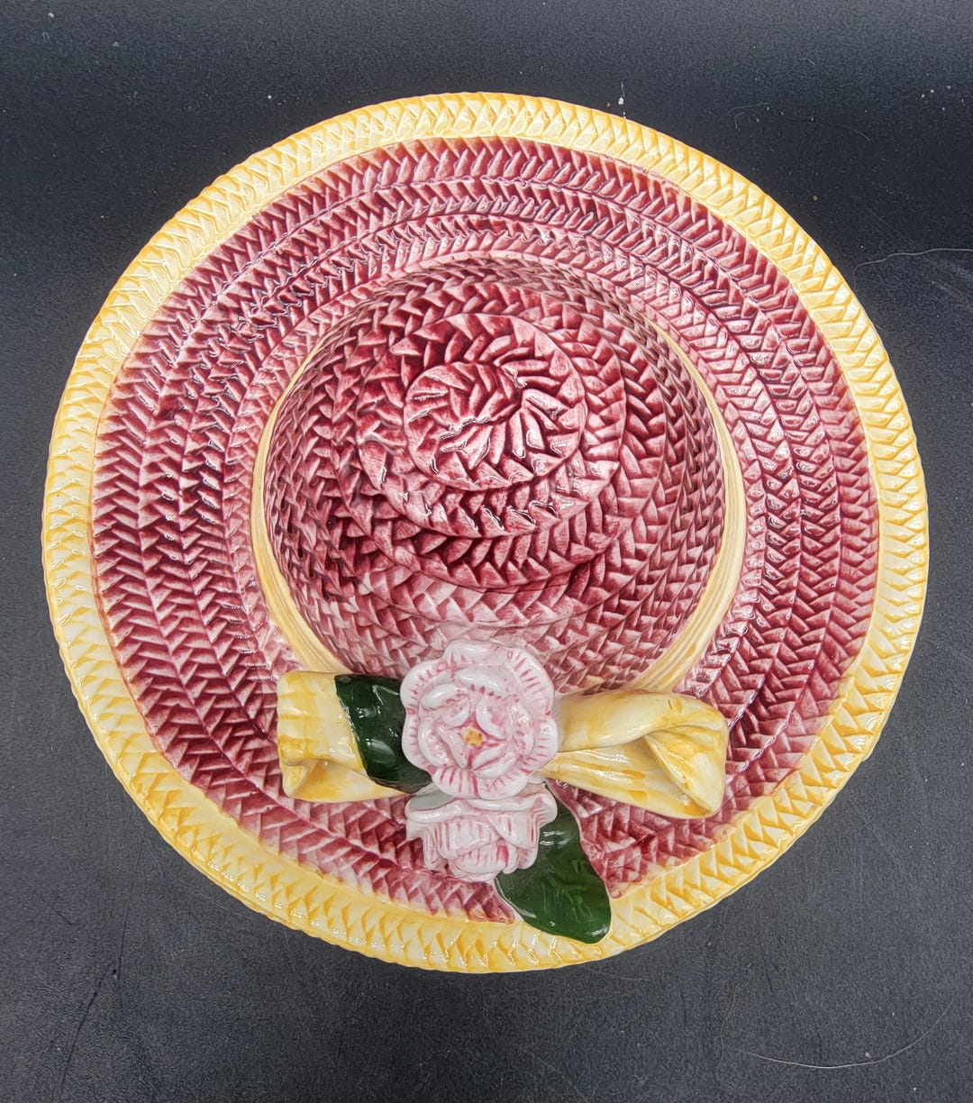Vintage Italian Ceramic Hat Wall Hanging: Hand-painted Floral Decor - Etsy