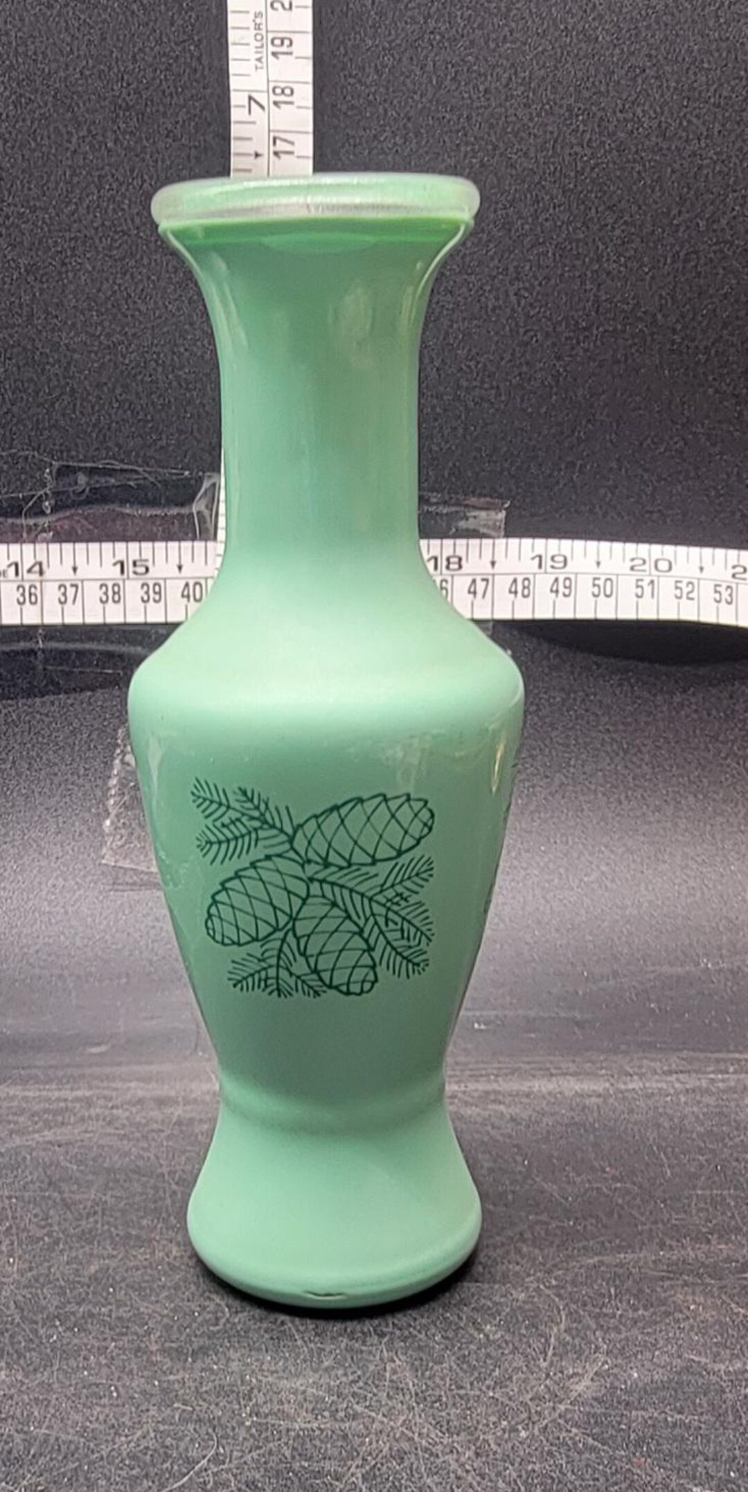 Vintage Wheaton Industries Milky Green Glass Pine Cone Vase - 6" - Etsy