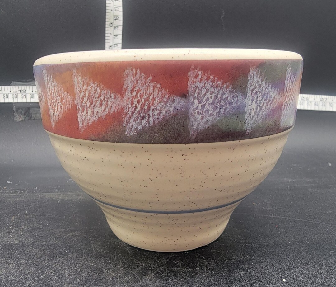 Vintage Horizon Treasure Craft Made in USA Speckled Arrows Pottery Bowl ...