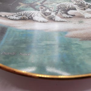Vintage 1991 Plate With White Tiger Cubs Plate 7963C Charles Frace ...
