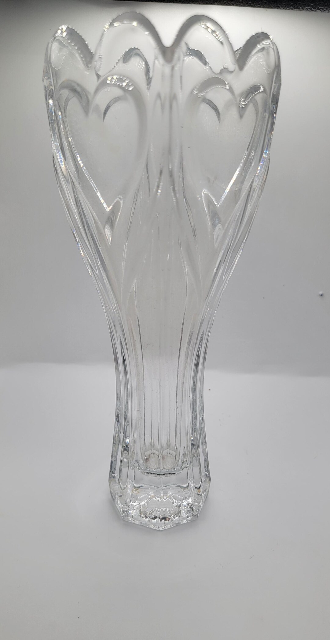 1970's Clear Glass EAPG Heart Vase - Etsy