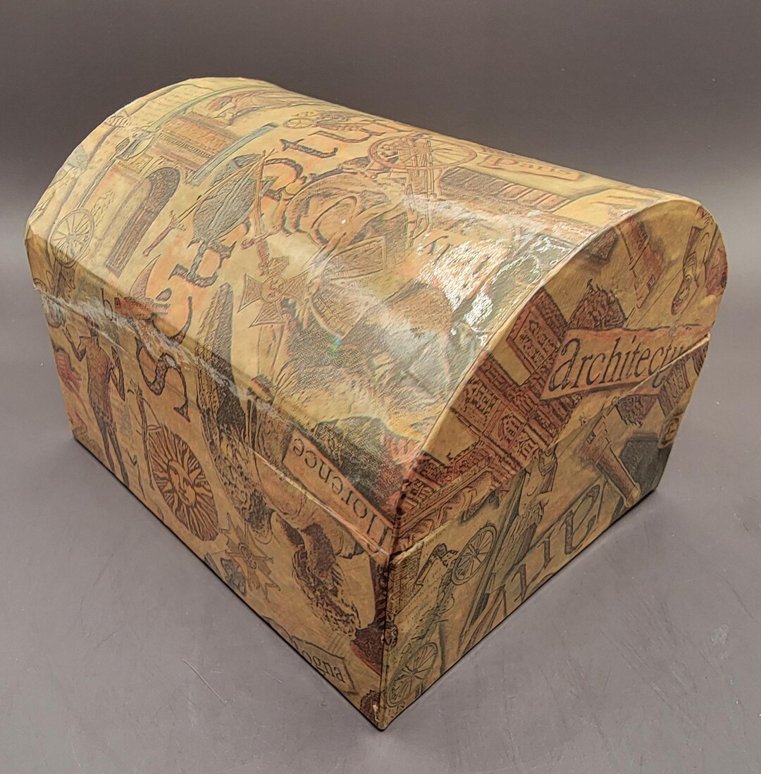 Vintage Paper Lacquered Trinket Box - Etsy