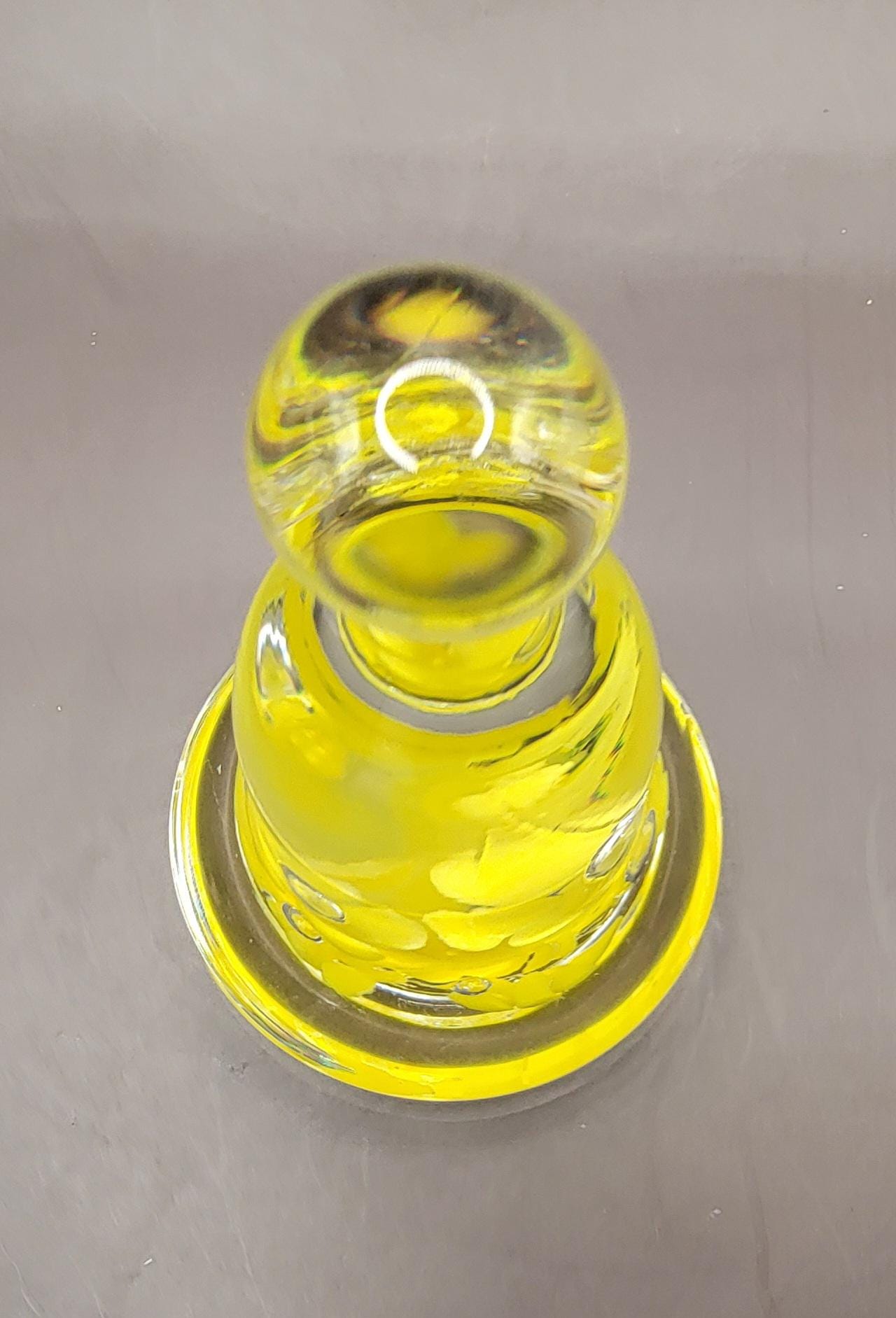Vintage Joe St. Clair Yellow Glass Bell Paperweight - 3" - Etsy