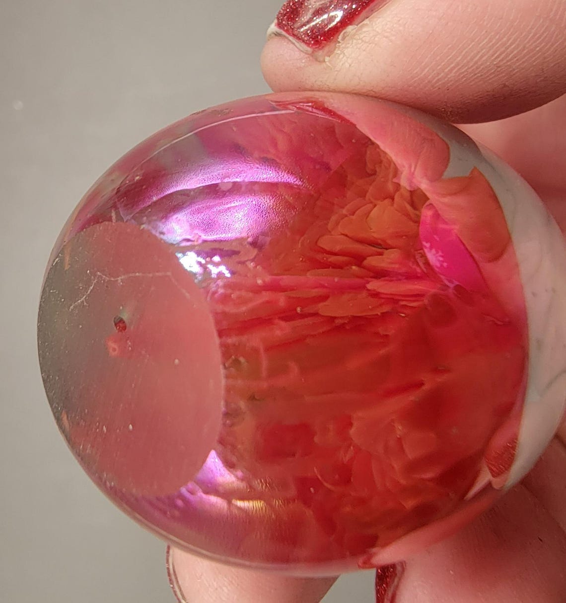 Vintage Small Red Lava Iridescent Paperweight - Etsy