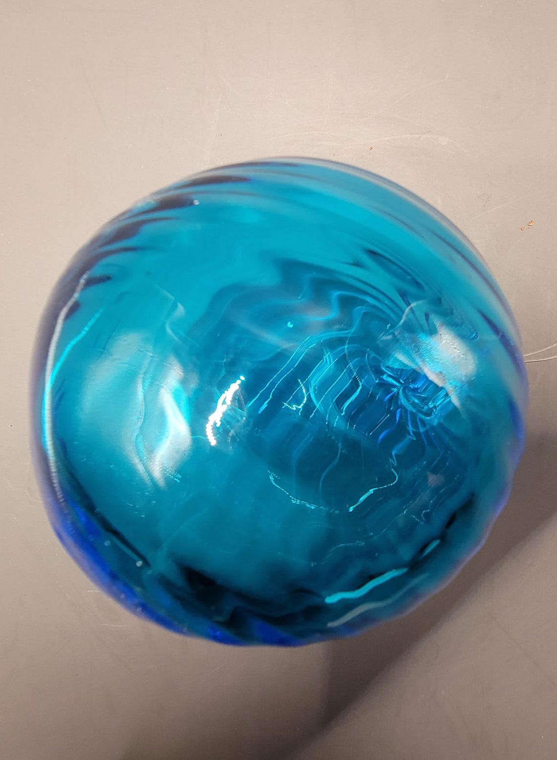 Vintage Aqua Blue Glass Orb Ornament - 3" - Etsy