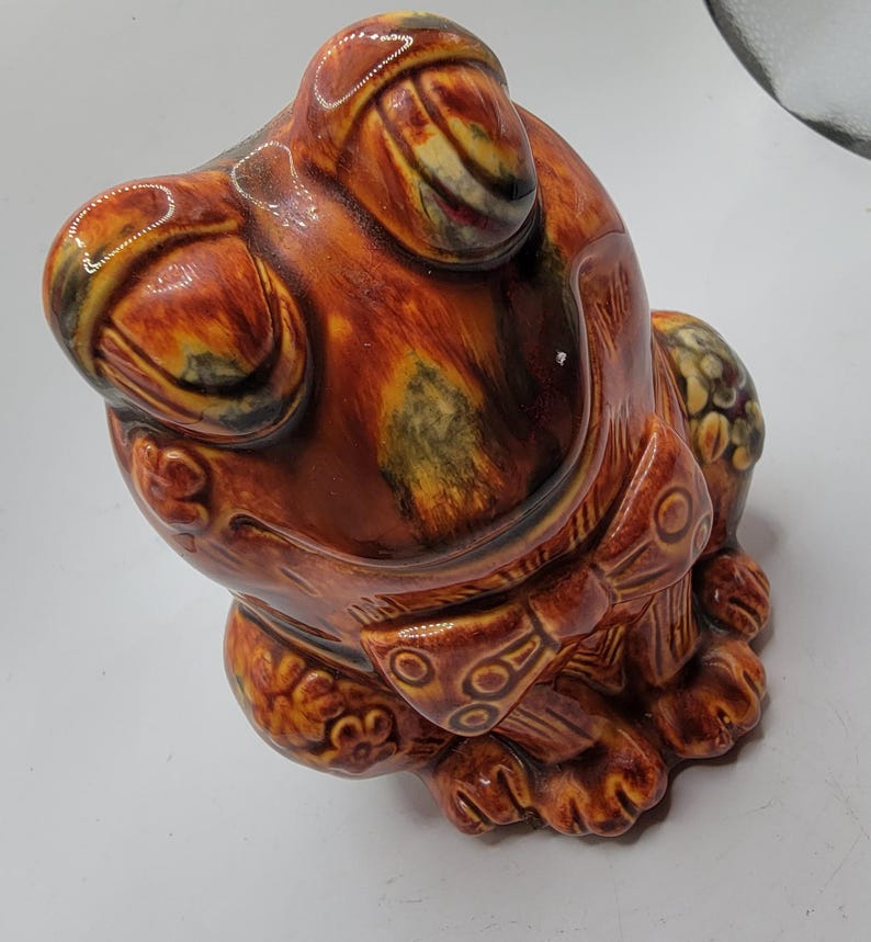 Vintage Mr. Frog With a Bow Tie! Gorgeous Rust Colors - Etsy