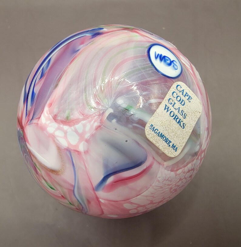 Vintage CAPE COD Glass Works Glass Orb in Pink - SGM - Etsy