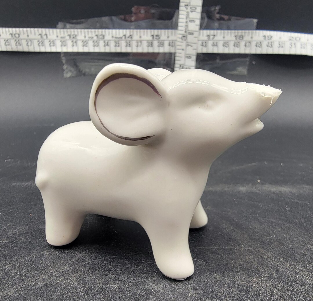 Vintage White Ceramic Pig Figurine - Etsy
