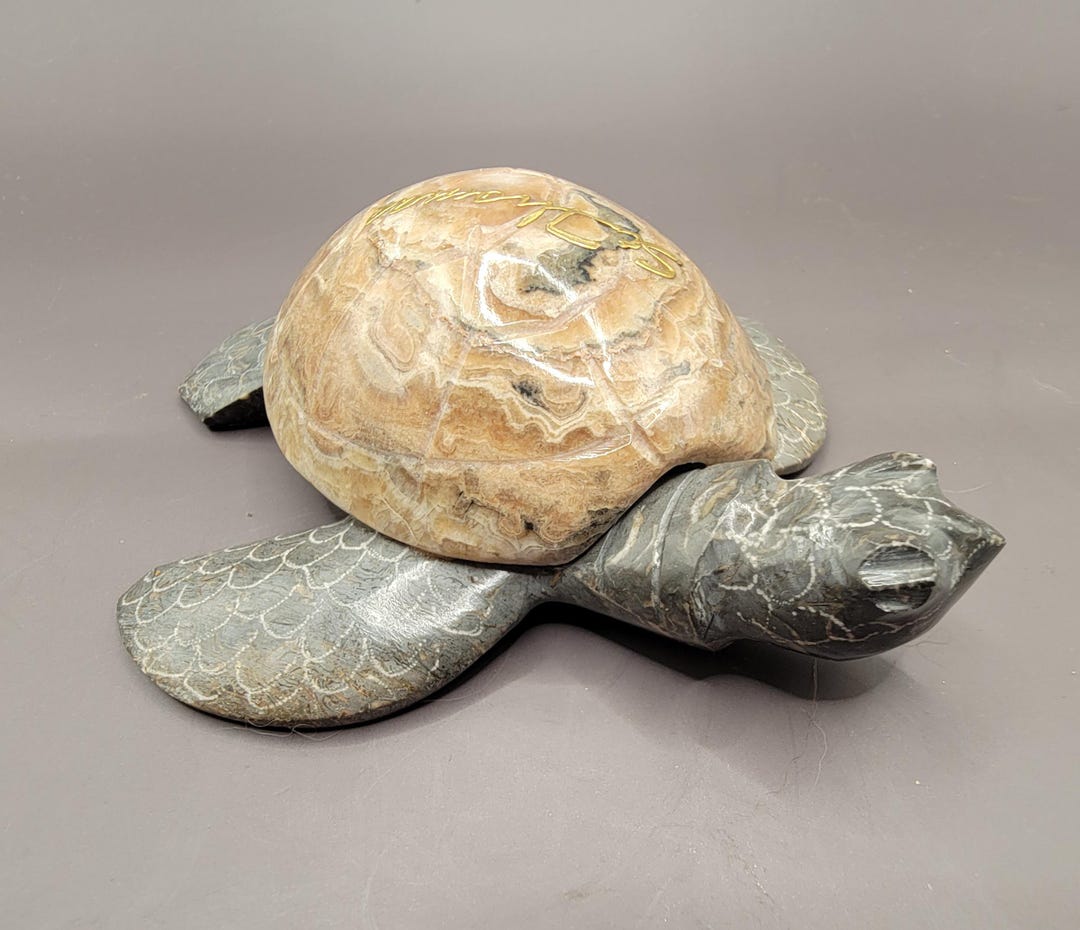 Vintage St. Thomas Stone Turtle - Etsy