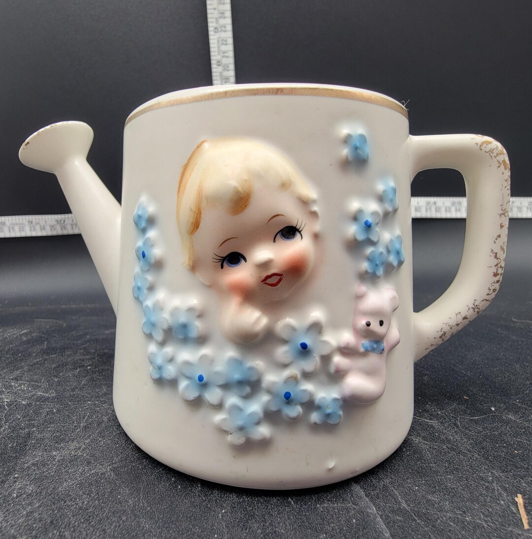 Vintage Floral Napco Ceramic Baby Planter Watering Can - Etsy