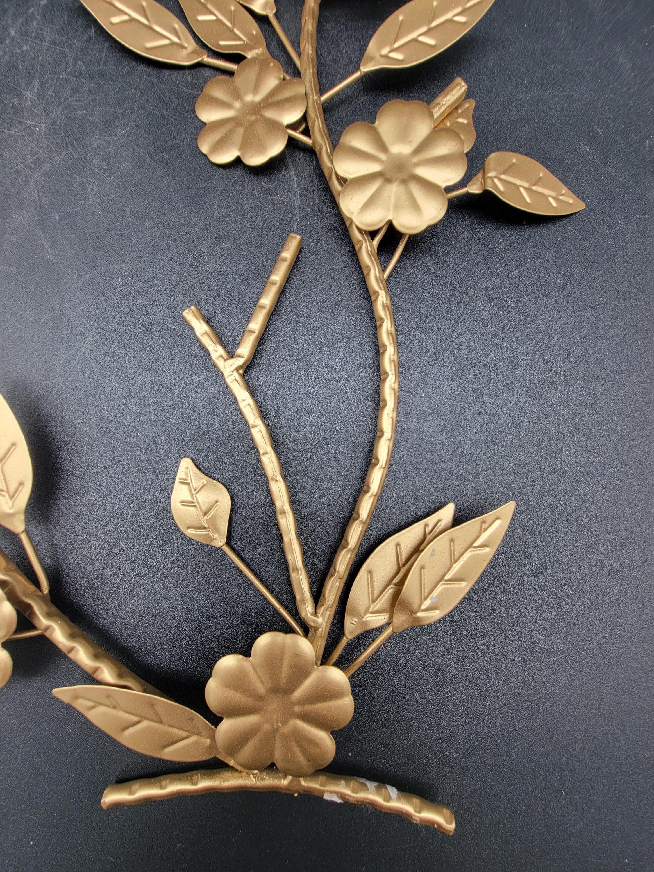 Vintage Metal Brass Flower Floral Wall Hanging - Etsy