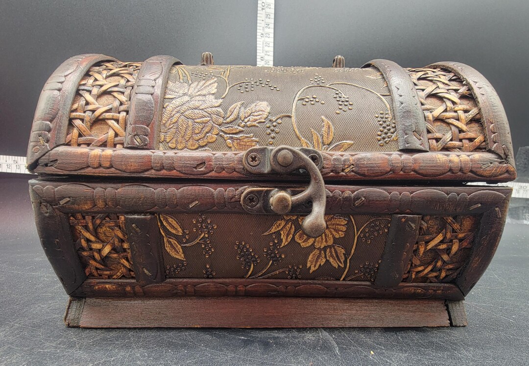 Vintage Wooden Chest Style Box - Etsy