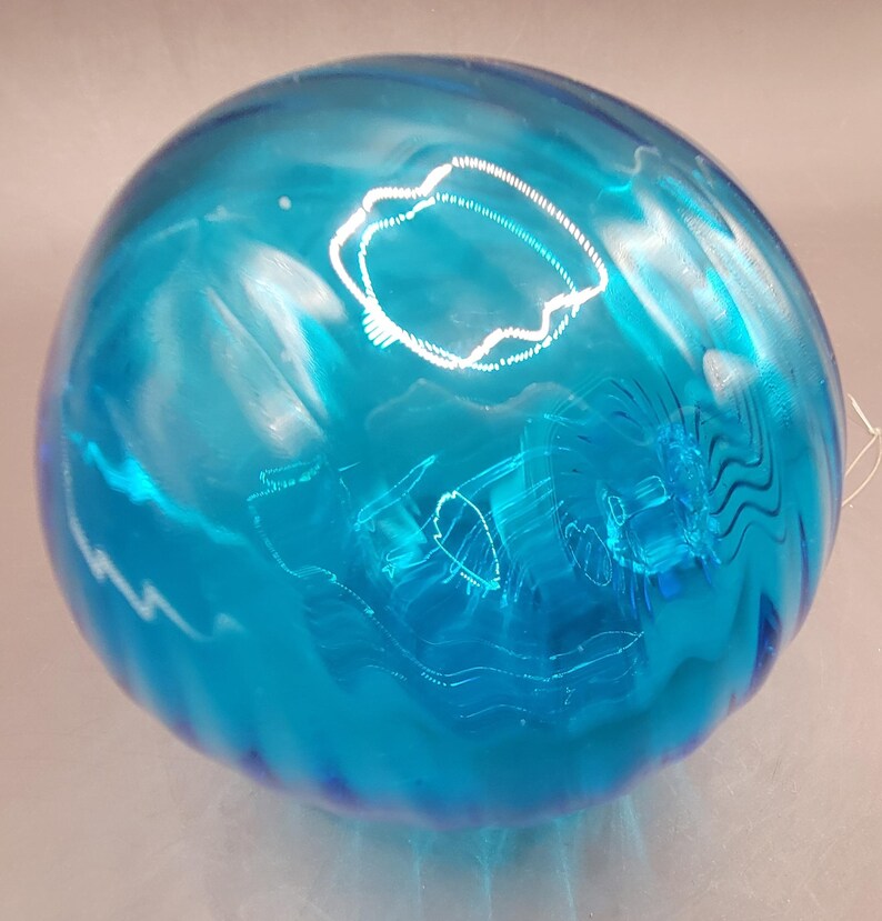 Vintage Aqua Blue Glass Orb Ornament - 3" - Etsy