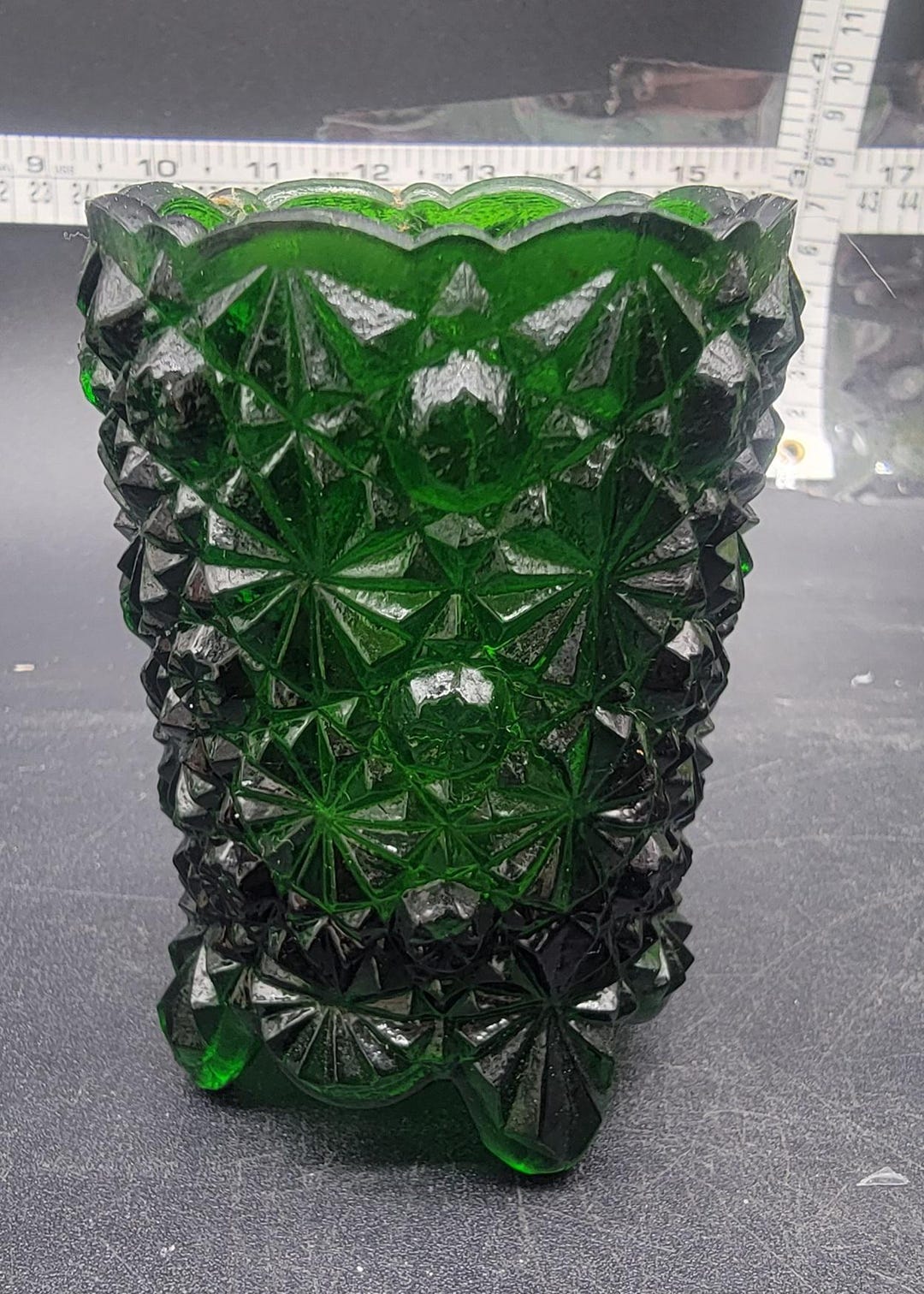 Vintage Green Daisy and Buttons Footed Toothpick Holder - 3" - Etsy