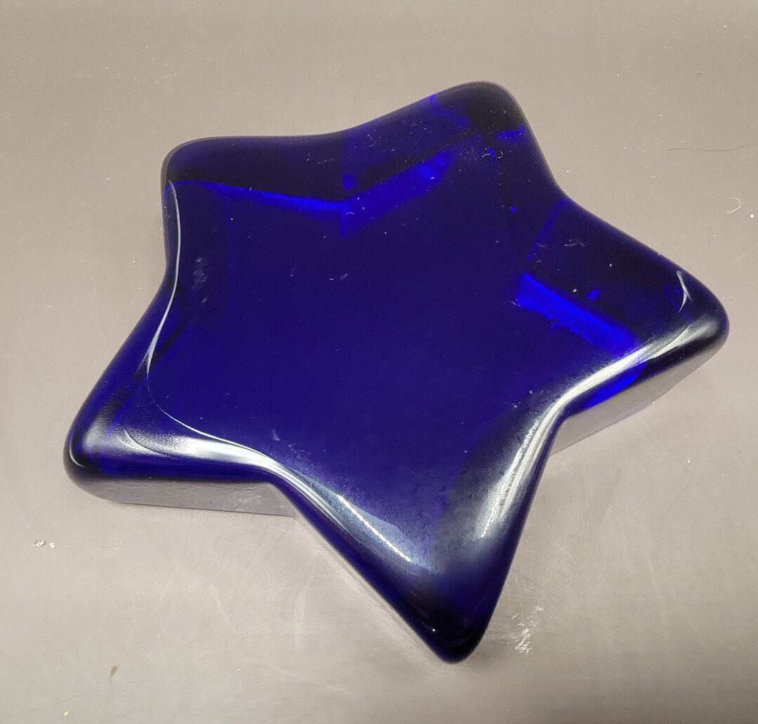 Vintage Cobalt Blue Star Shaped Paperweight Figurine - Etsy