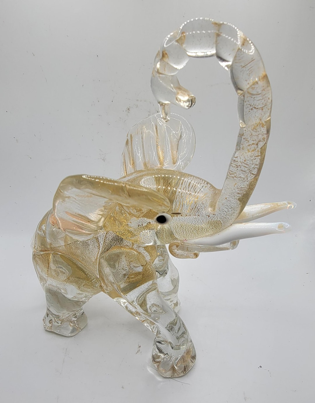 Vintage Arte ICET Murano Venezuela Gold Flecked Glass Elephant Statue ...