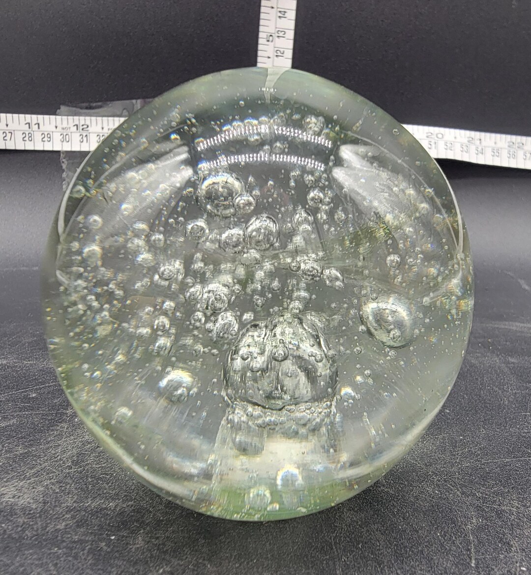 Vintage Clear Glass Bubble Paperweight - Etsy