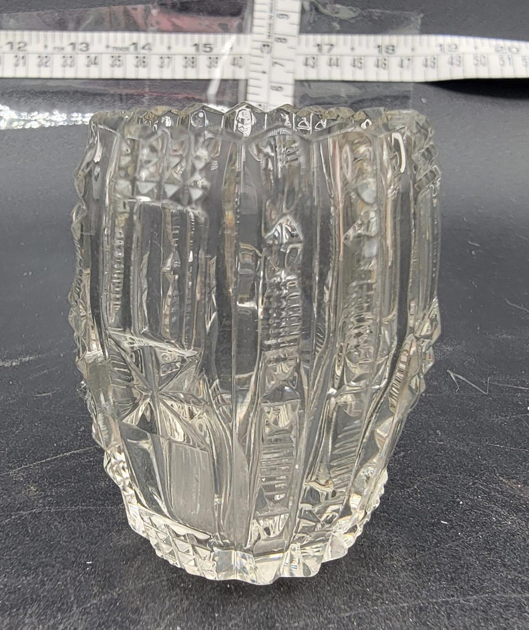 Antique Bryce Higbee EAPG Clear Glass Toothpick Holder - Banded Barrel ...