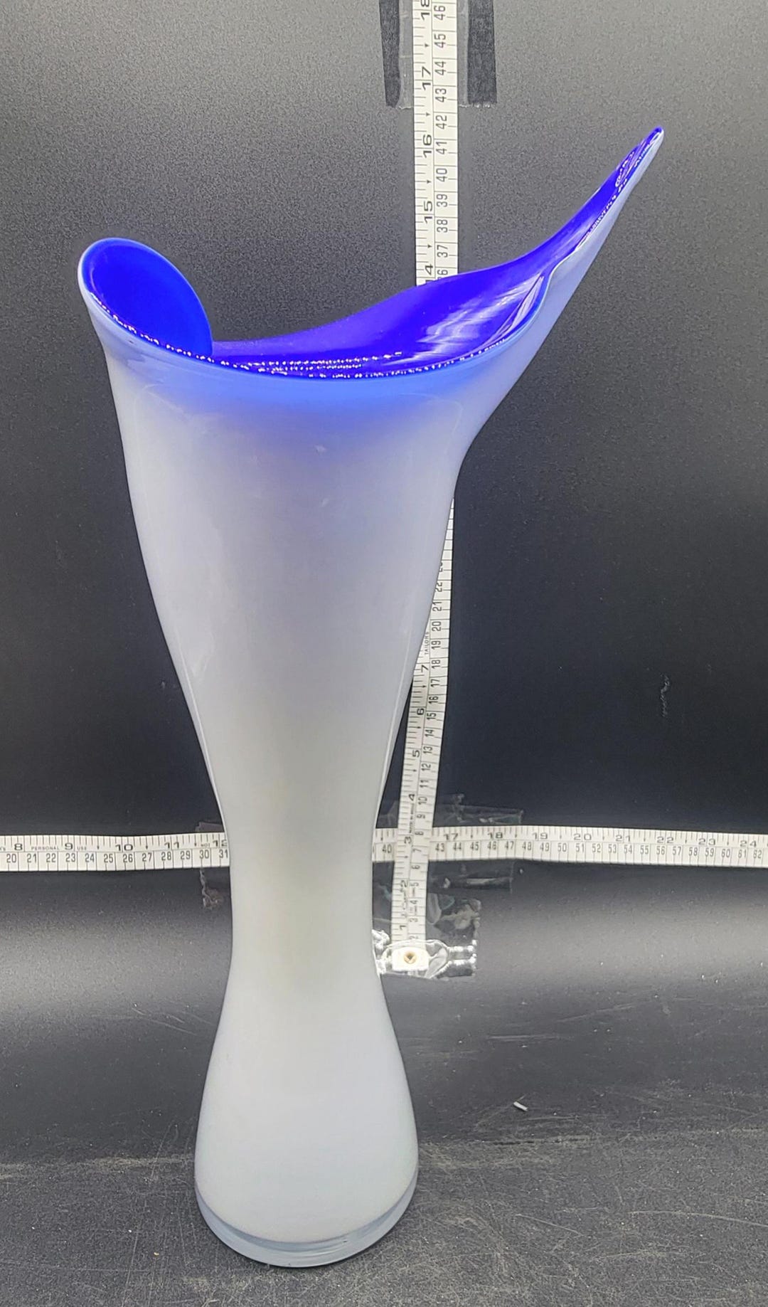 Vintage Polish Jack in the Pulpit Cobalt Blue Into White Vase - 16" - Etsy