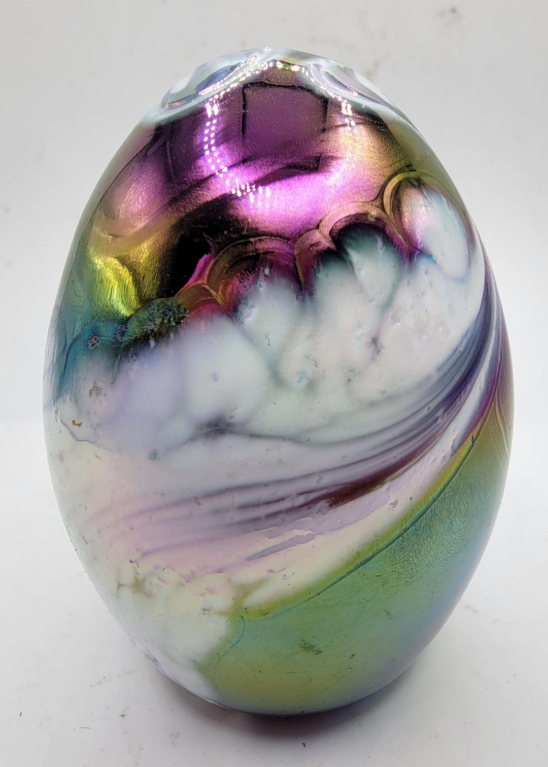 Vintage Iridescent Art Glass Paperweight - Etsy