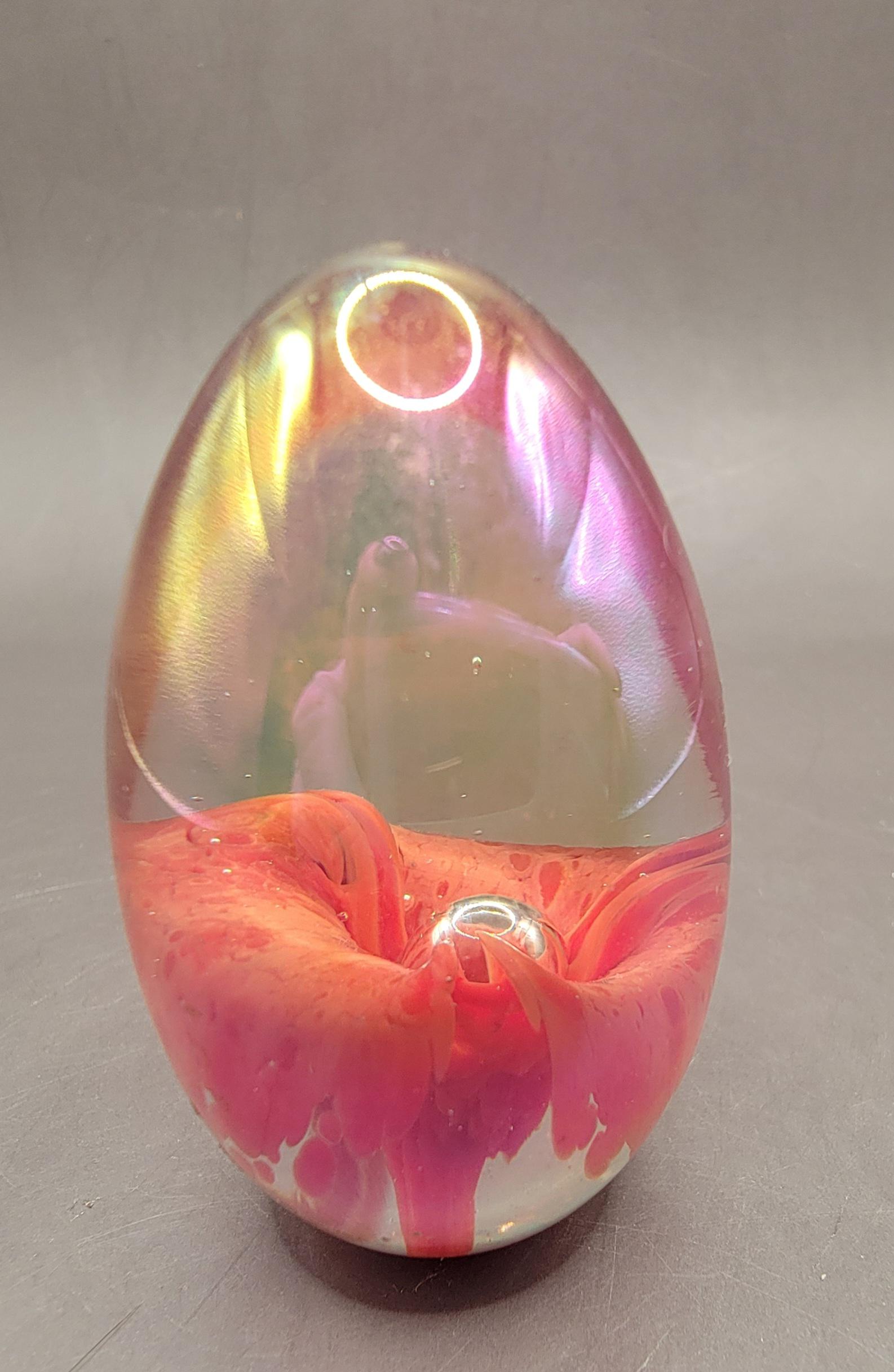 Vintage Small Red Lava Iridescent Paperweight - Etsy