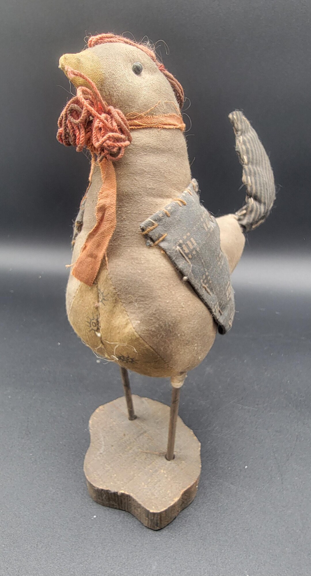 Vintage 1990s Primitive Chicken Figurine Stuffed Cloth - 6" - August ...