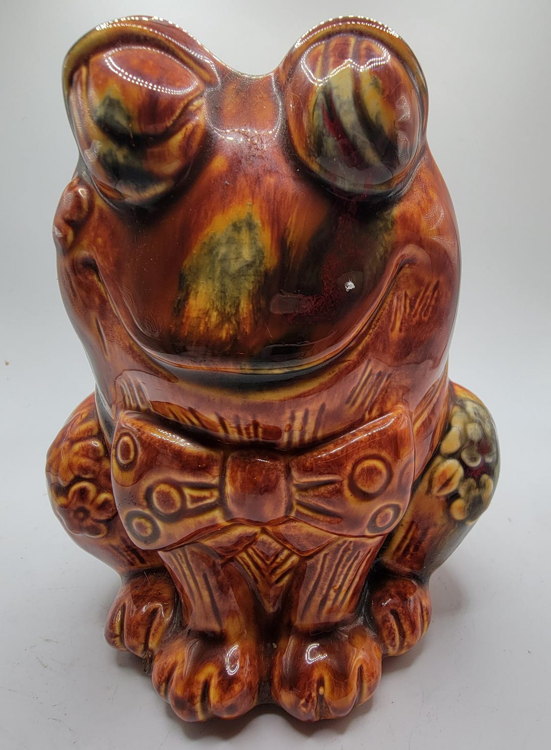 Vintage Mr. Frog With a Bow Tie! Gorgeous Rust Colors - Etsy