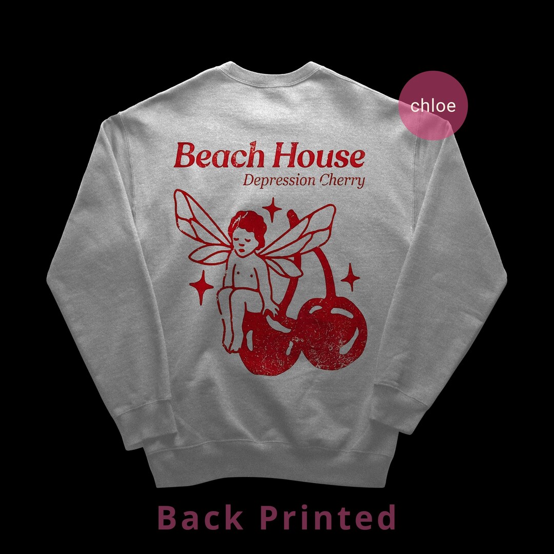 Premium Beach House Back Sweathirt - Depression Cherry Album - Beach ...