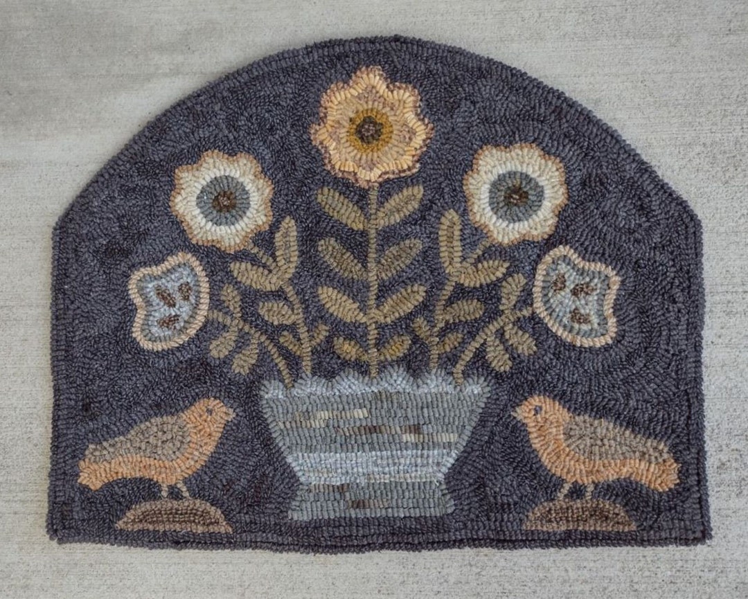 Two Little Birds Rug Hooking Pattern on Linen - Etsy