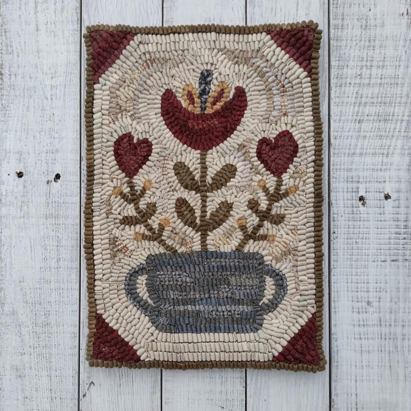 Primitive Hooked Rug - Etsy