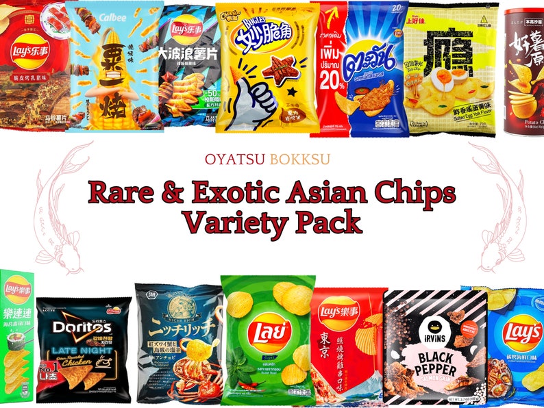 Assorted Asian Chips Box Rare & Exotic Flavors Unique Asian Snacks ...