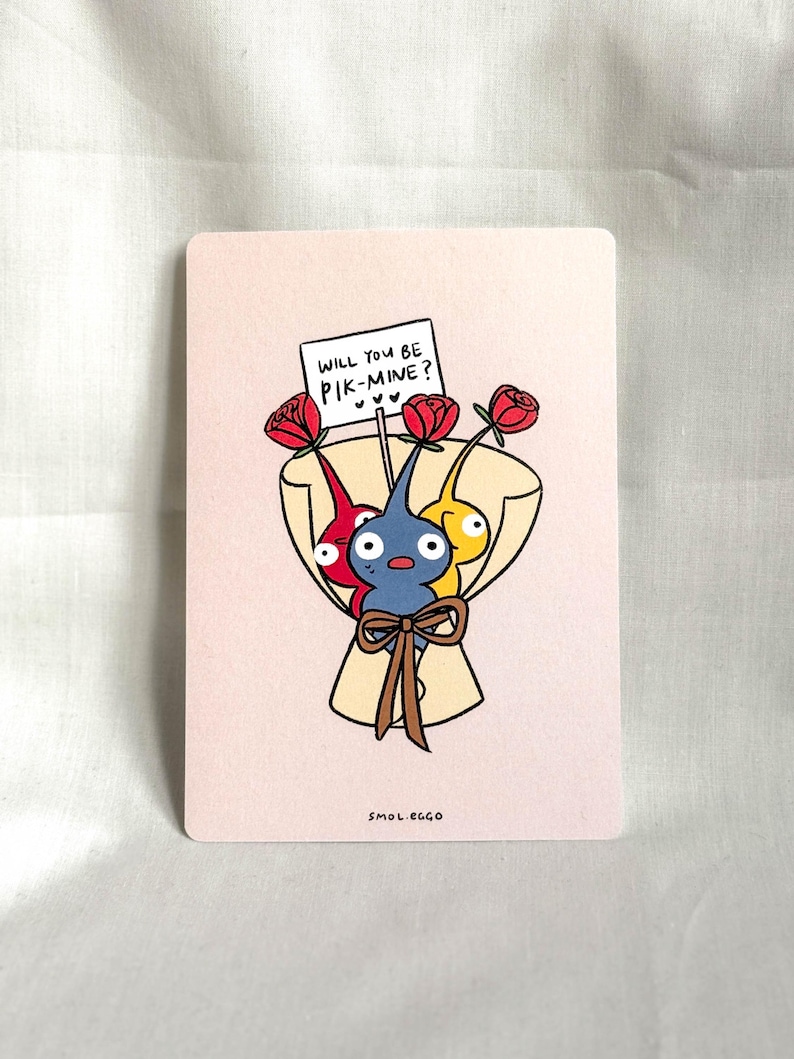 Will You Be Pik-mine? Valentine's Day Pikmin Card - Etsy