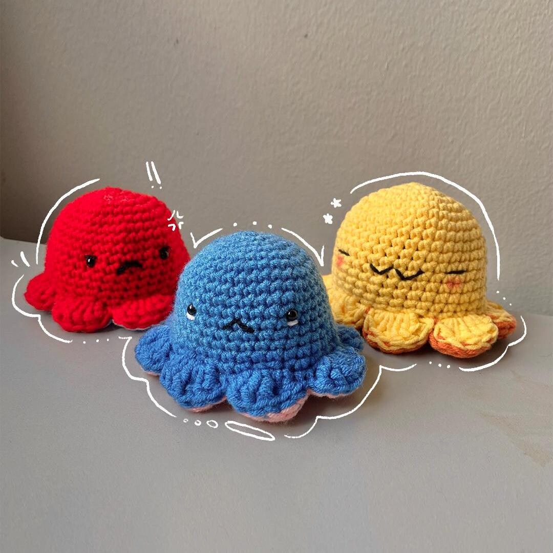 Flippable Octopus Crochet Amigurumi Plush Toy - Etsy