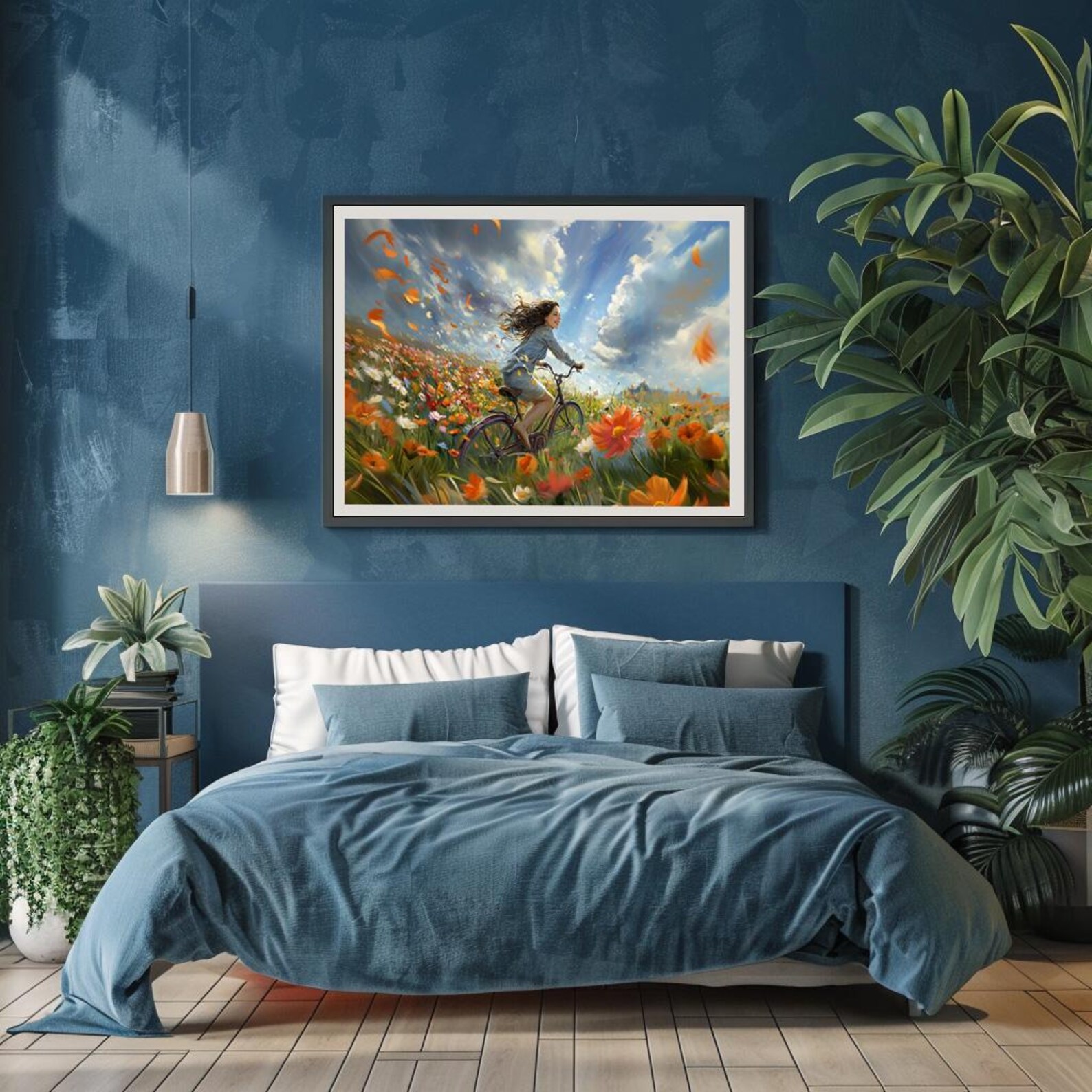 Flower Field Folly Bike Riding Floral Nature Beauty Bright Colorful ...