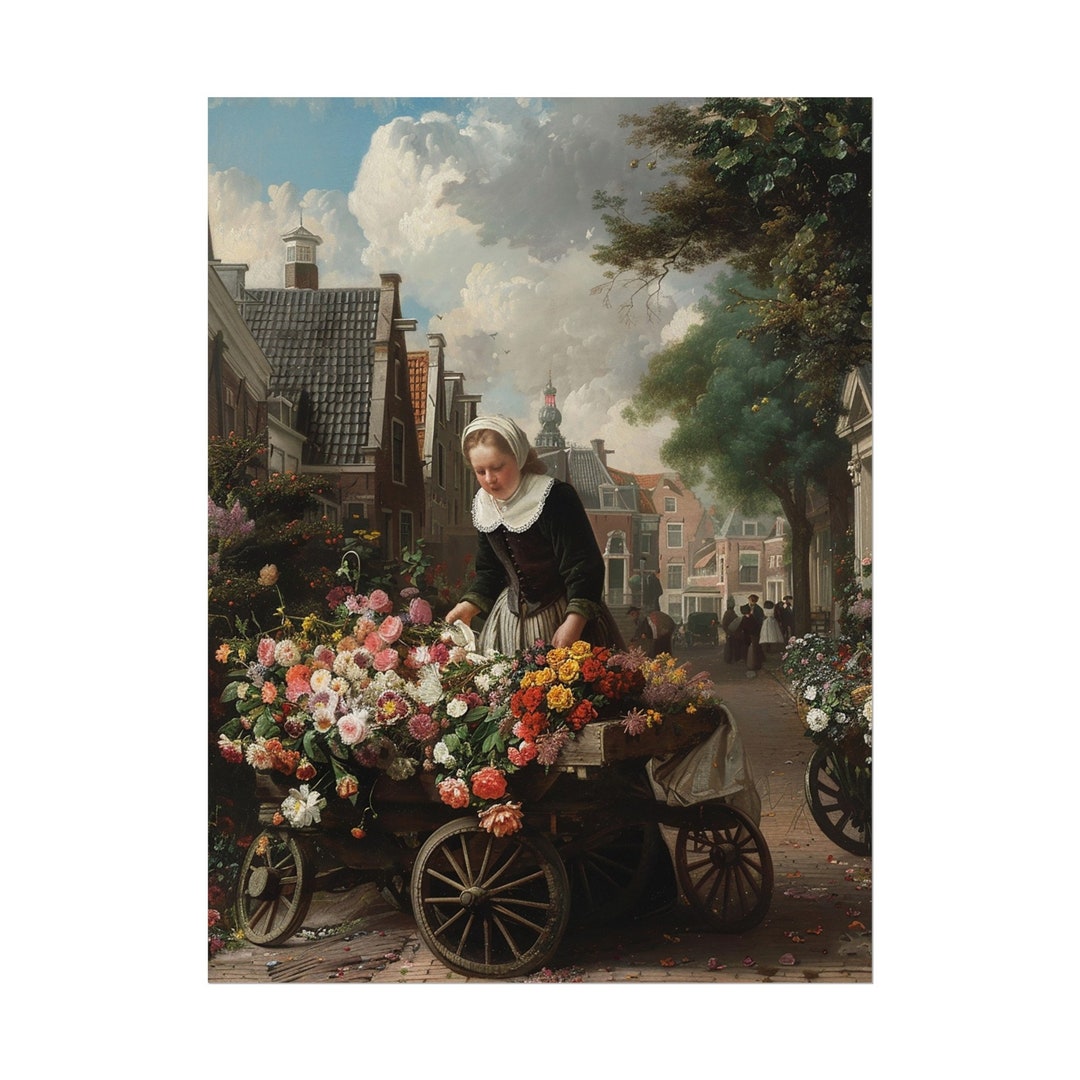 Woman With Flower Cart 8 - Old Town Village Square, Cart Overflowing ...