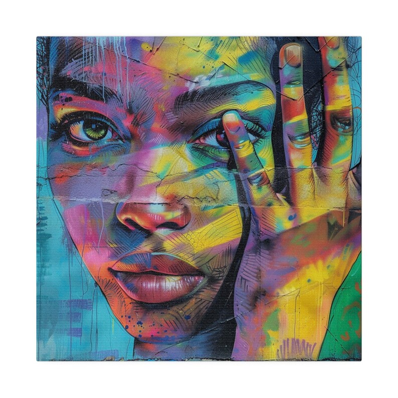 Graffiti Art Abstract Modern Woman Emotional Psychedelic Surreal ...