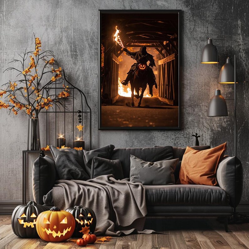 Halloween Decoration Headless Horseman Macabre Modern Art Classic ...